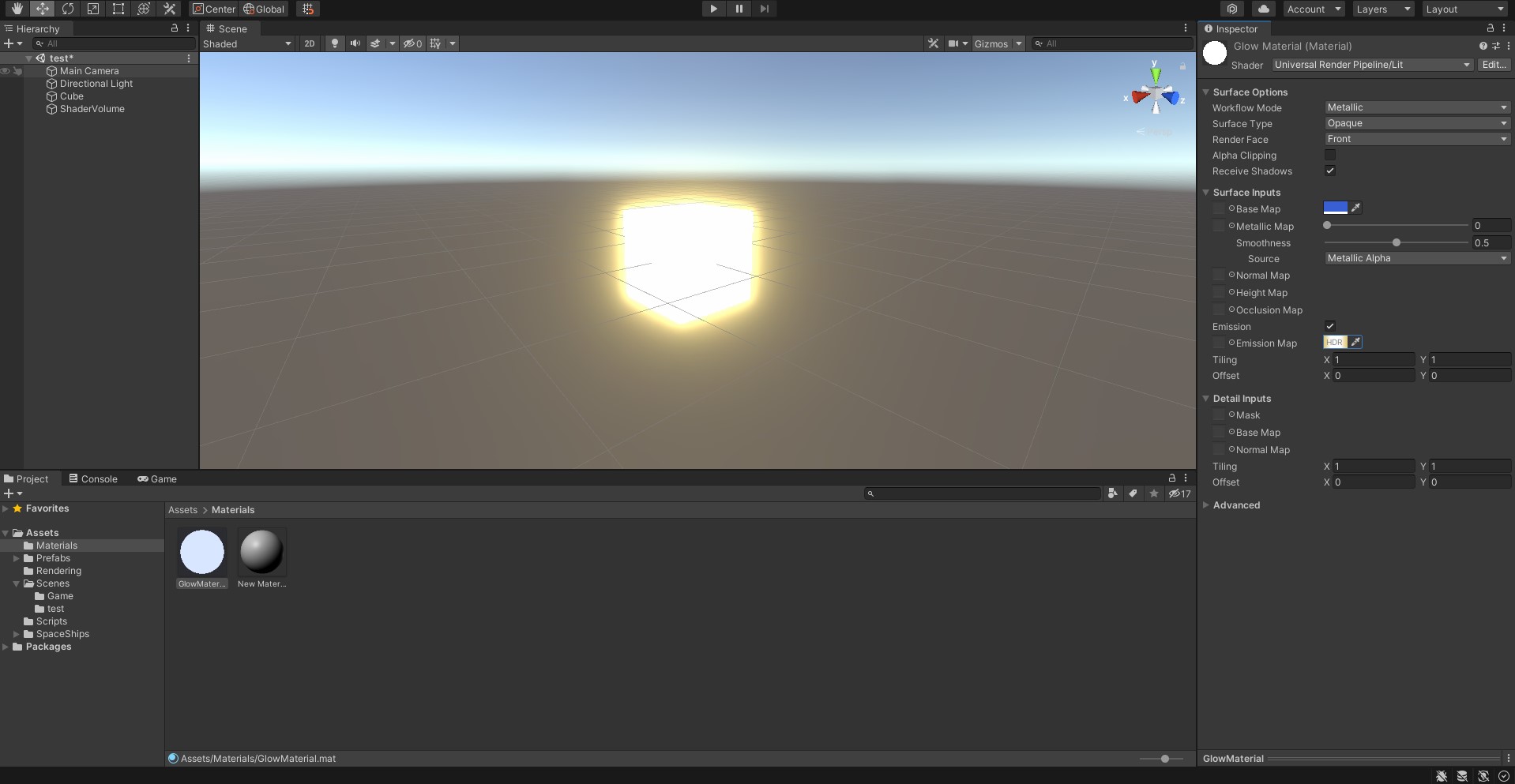 Créer un effet de Glow / Bloom sous Unity